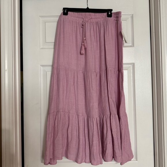 Wonderly | Skirts | Nwt Wonderly Maxi Skirt Pink Tiered Boho Peasant ...